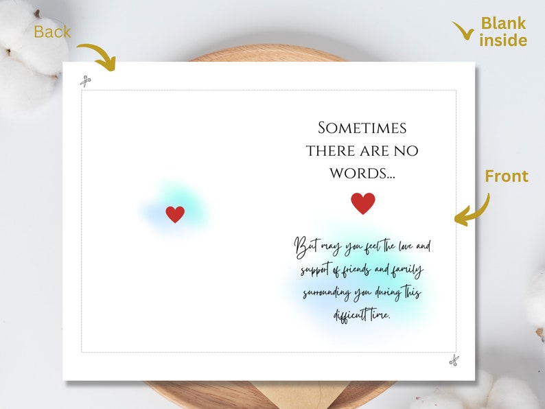 Printable Sympathy Card: Heartfelt Condolences (PDF Download) - Etsy