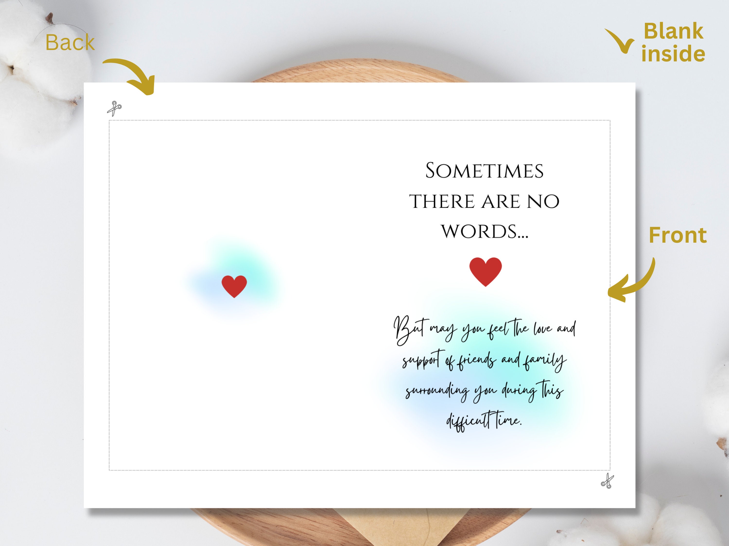 Printable Sympathy Card Sometimes There Are No Words Bereavement Card Digital Download Sorry for ...