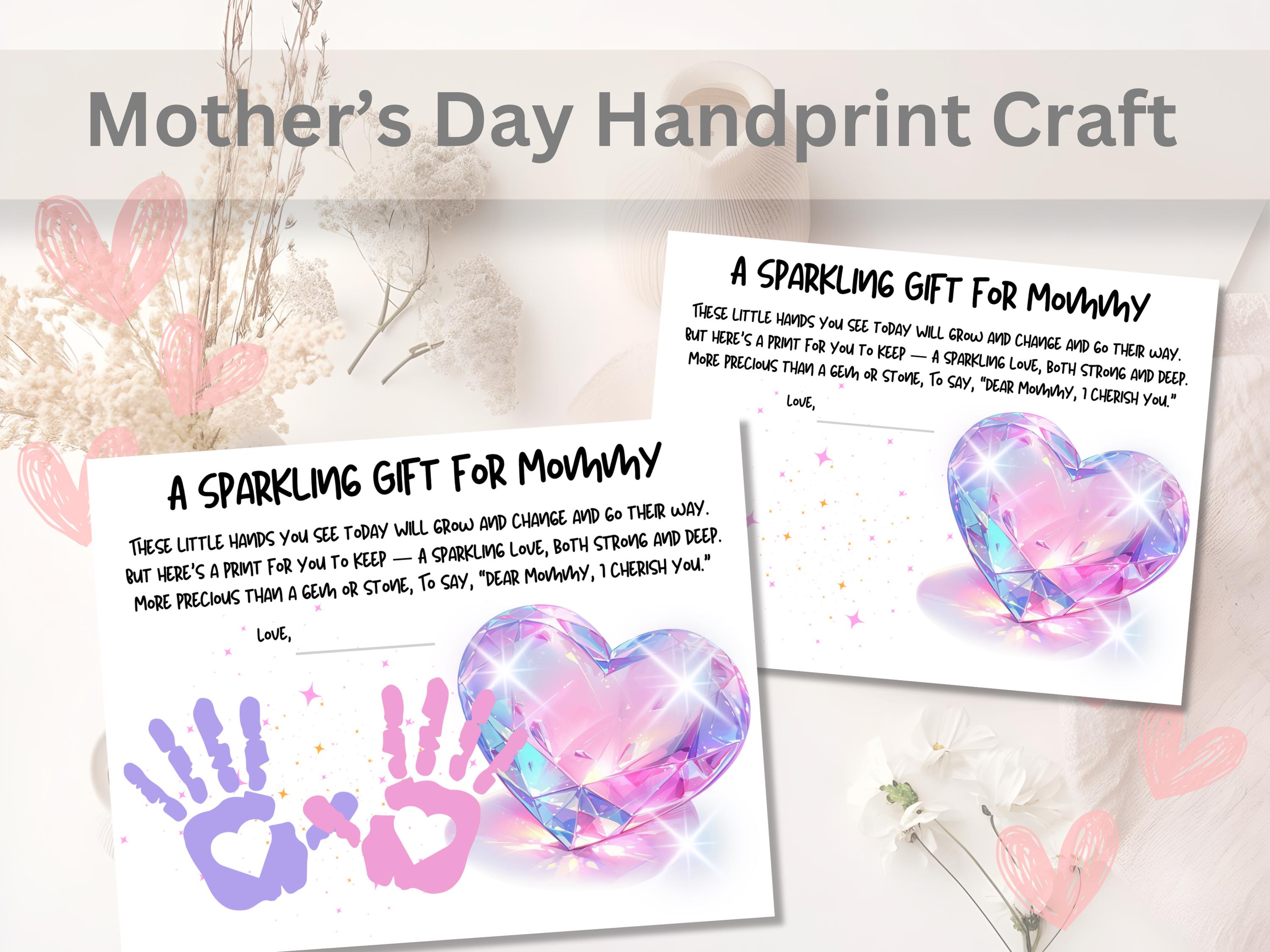 Mother’s Day Handprint Craft – Printable Poem Keepsake Card for Mom ...