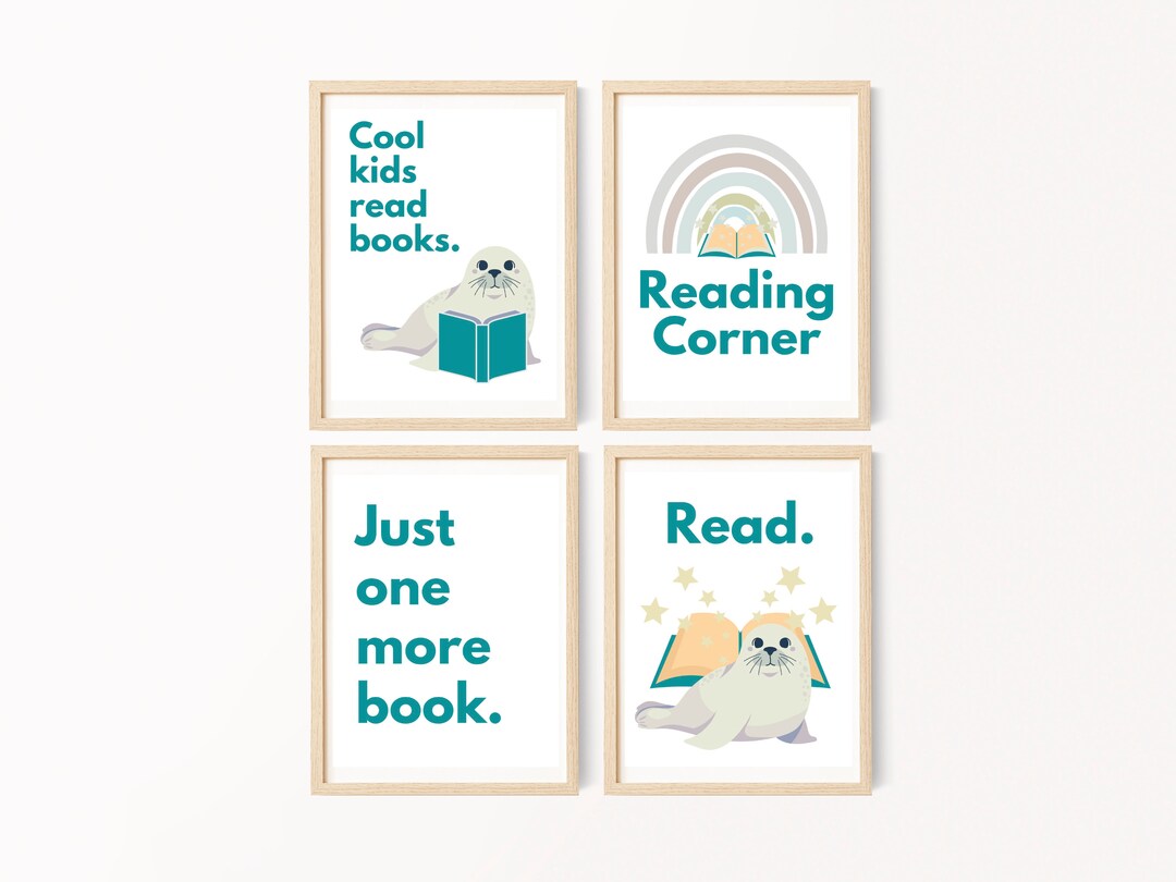 Let's Read Seal Wall Decor, Let's Read Seal Wall Art, Seal Read ...