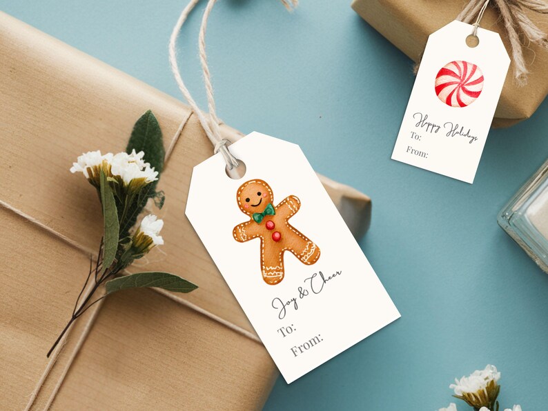 Merry Christmas Tags | Printable Classic Christmas Gift Tags | Red ...