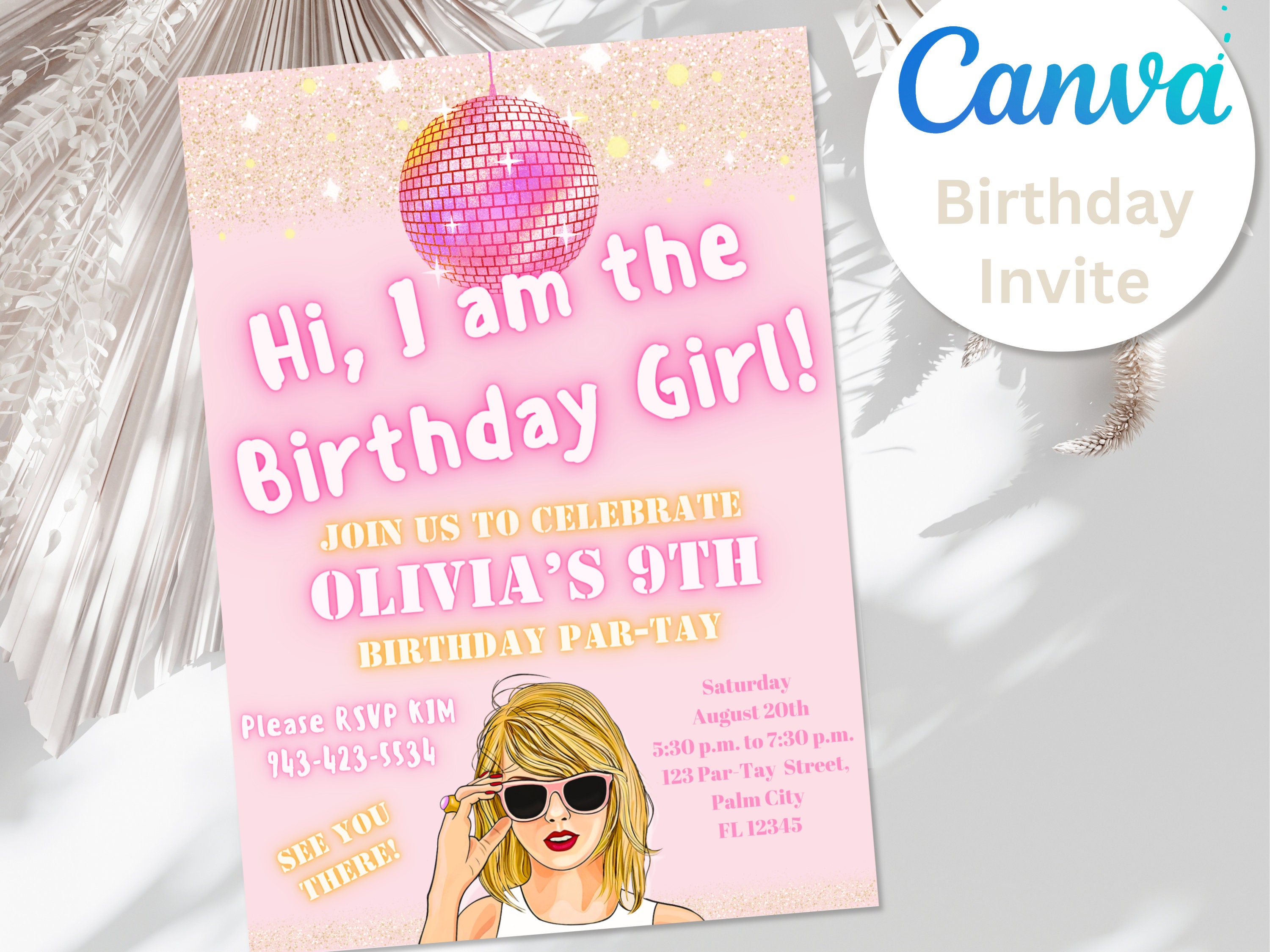 Taylor Birthday Invite Template Taylor Birthday Era Birthday Party ...