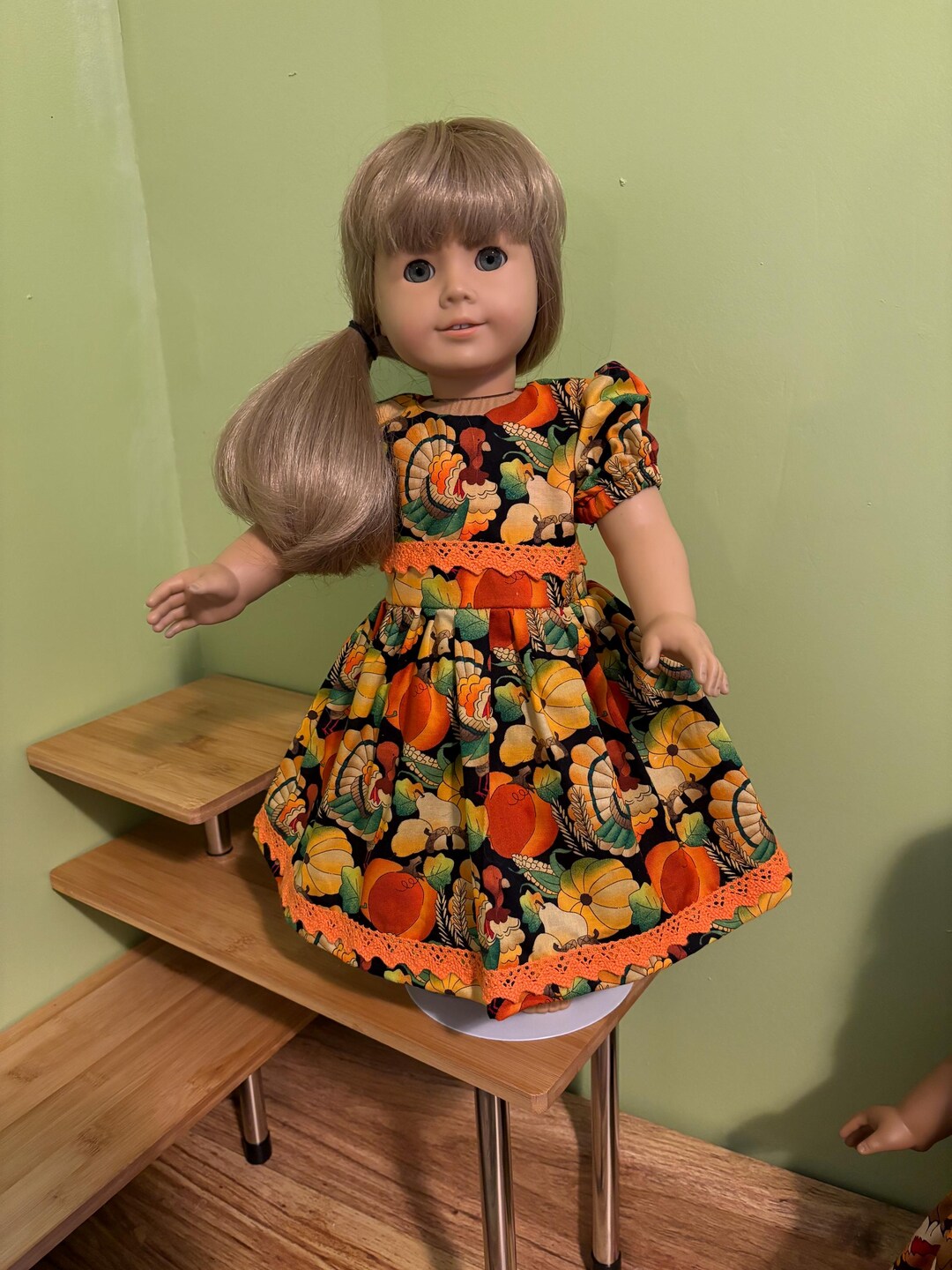 Beautiful Thanksgiving Colorful Turkey Doll Dress Perfect for the ...