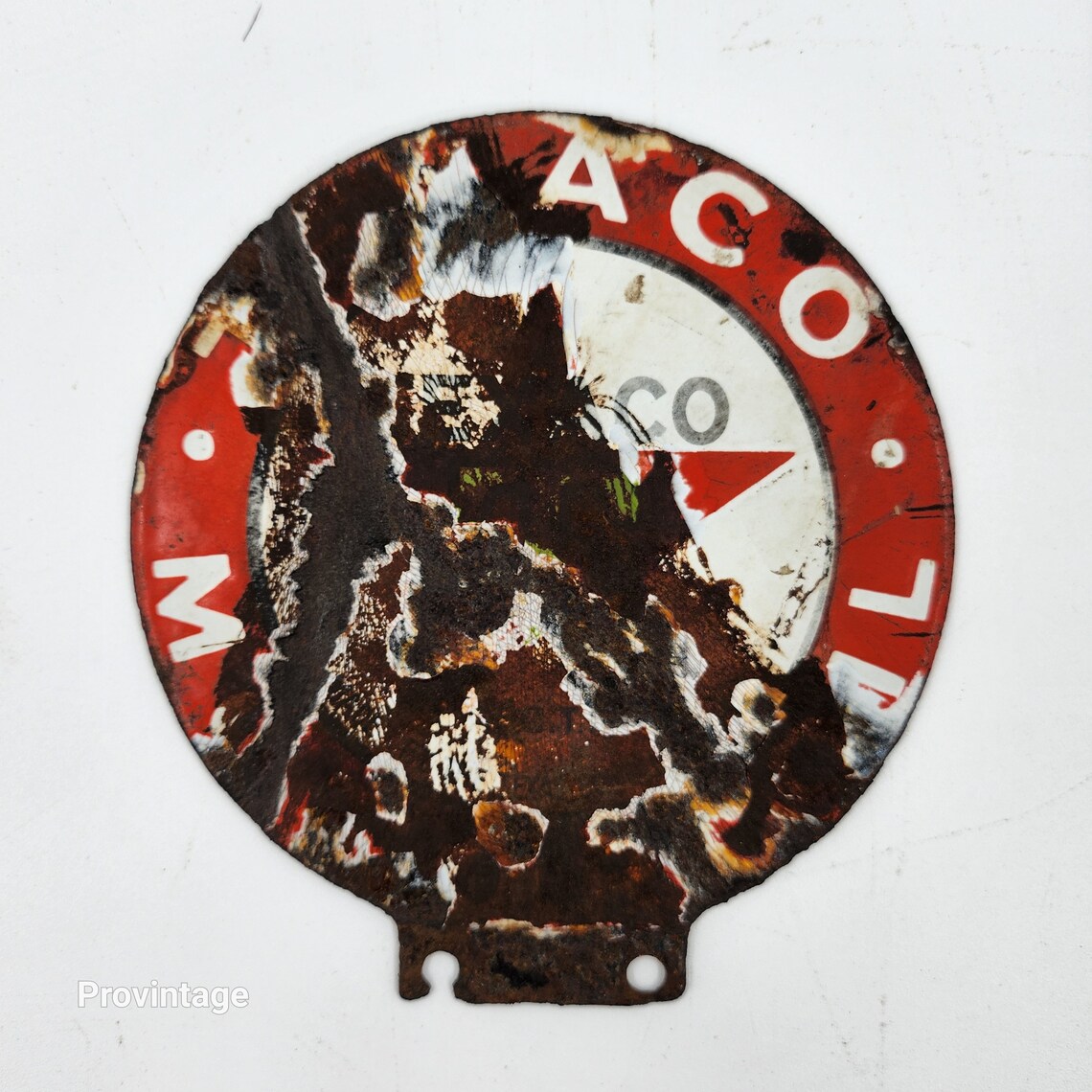 Antique Texaco Lubester Double Sided Porcelain License Plate Topper ...