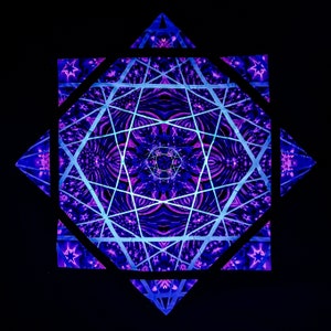 Trippy Squid Flowstar - "v2.0" UV Reactive Sacred Geometry Purple/pink/green (2 Sided) - Etsy