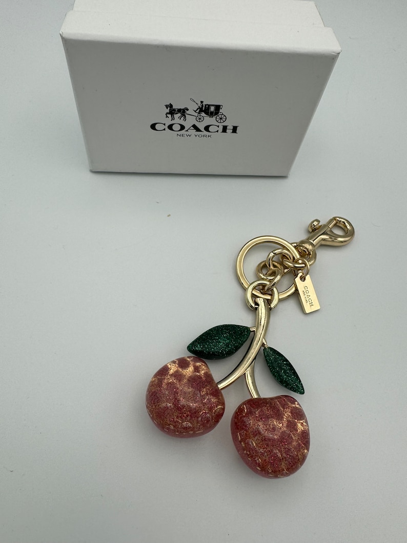 COACH Signature Cherry Bag Charm Rosa Multicolor - Etsy México