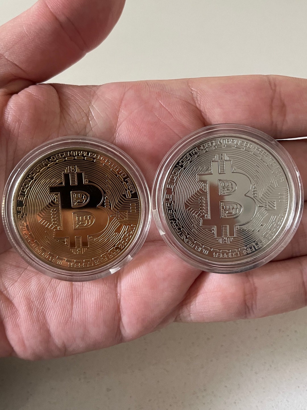 Physical Bitcoin BTC Challenge Coin Thin Version Cryptocoinzau - Etsy