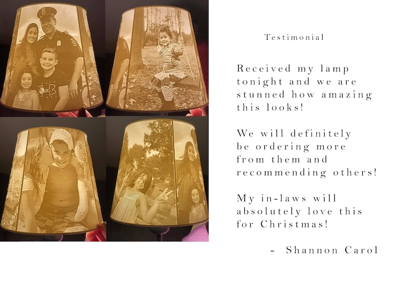 Personalized 3D Printed Photo Lamp Custom Multiphoto Lamp for Family ...