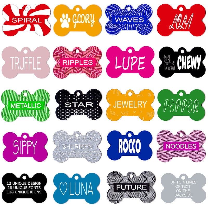 Engraved Dog Collar Tags - Etsy