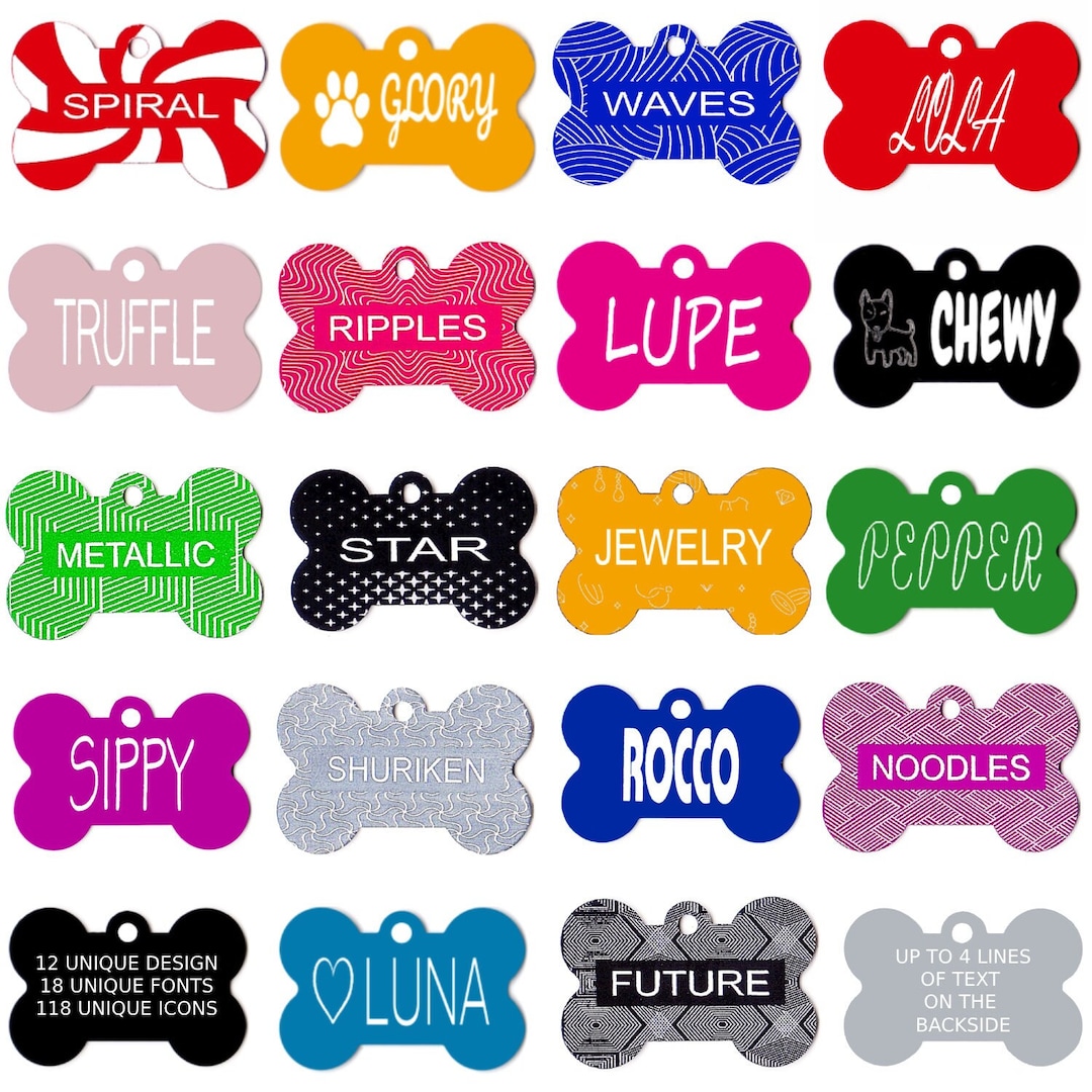 Dog Tag Name Pet ID Tag Double Sided Engraving Personalized Gift Smooth ...