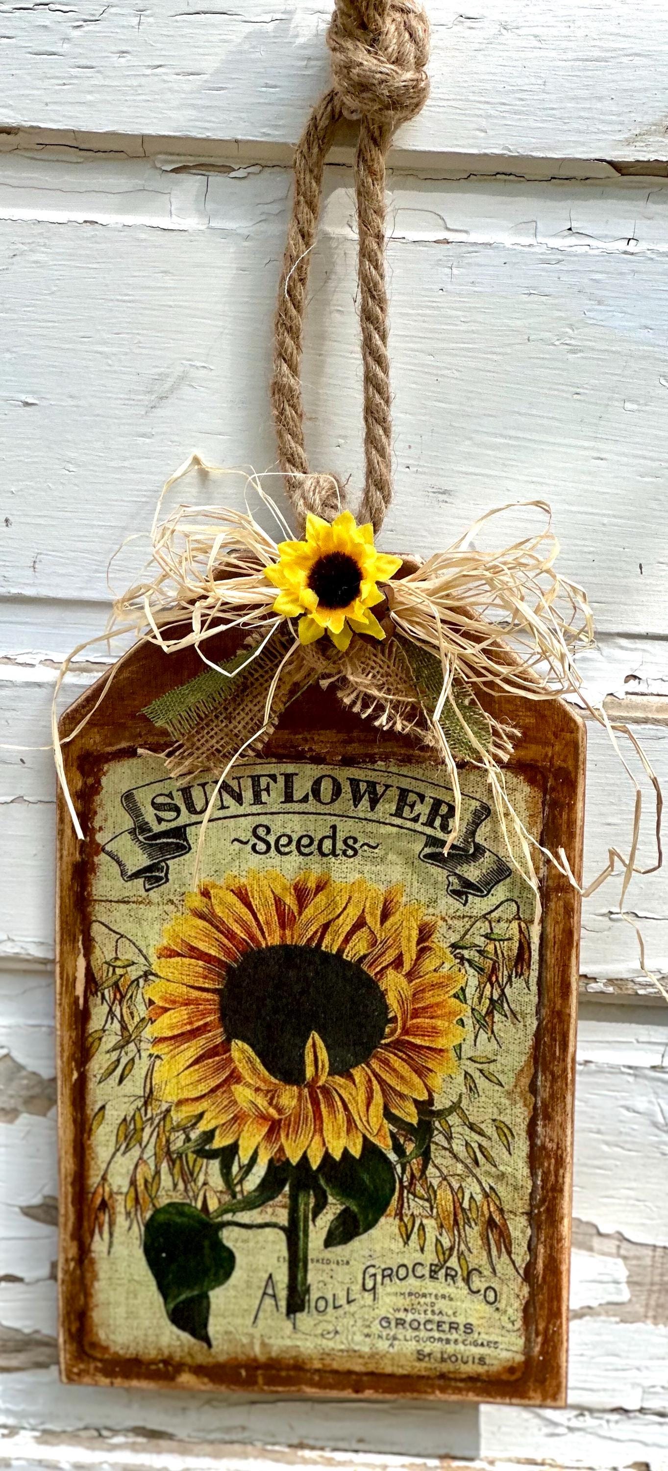 Sunflower Rustic Tag Wooden Sign/country Sunflower Hanger Decor - Etsy