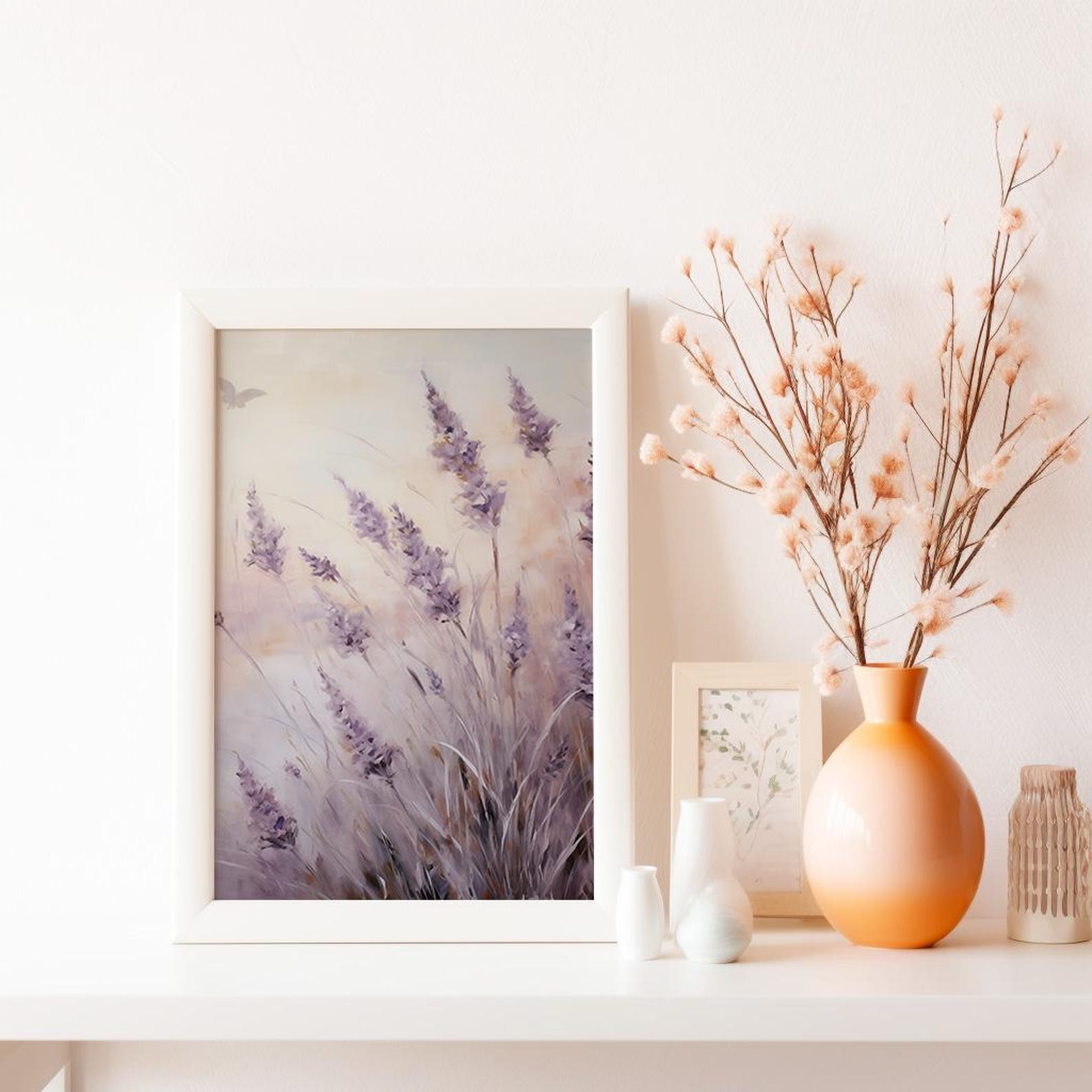 Lavender Fields at Dawn - Ethereal Watercolor Garden Scene - Sunlit ...