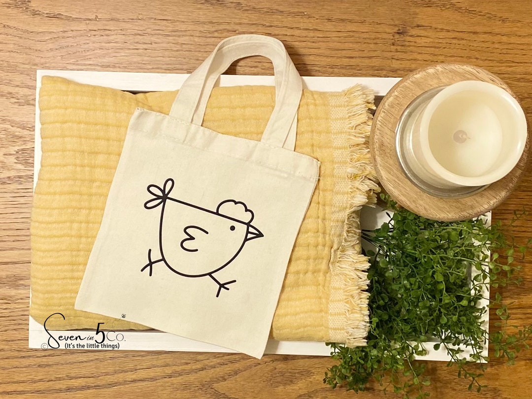 Cute Chicken Cotton Canvas Tote Bag, 8x8 In - Etsy