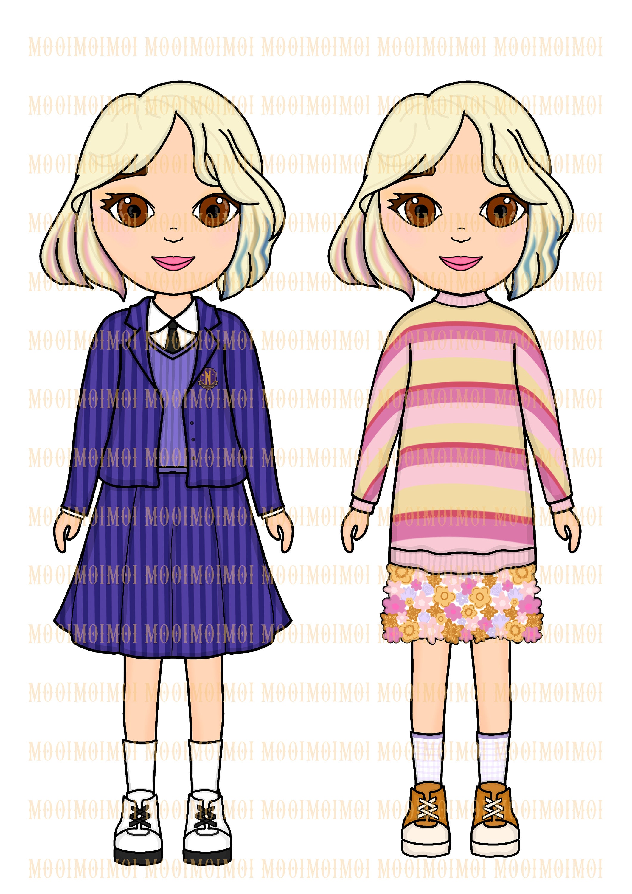 Printable ENID Dress up Paper Dolls Paper Play Crafts Handmade - Etsy