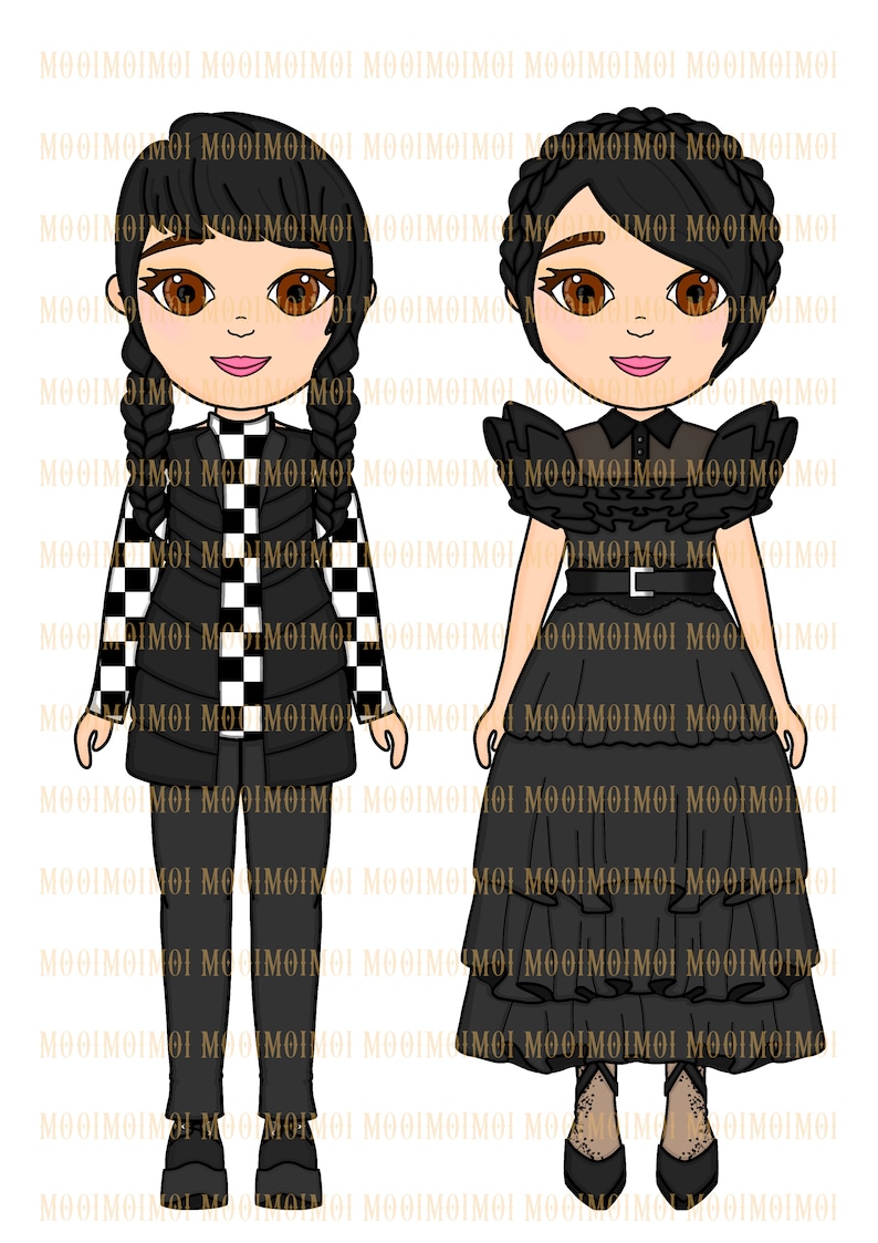 Printable WEDNESDAY Dress up Paper Doll Paper Play Crafts Handmade - Etsy