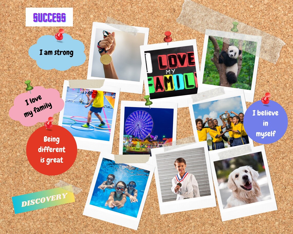 Vision Board for Kids, Vision Board Printables, Words and Affirmation ...