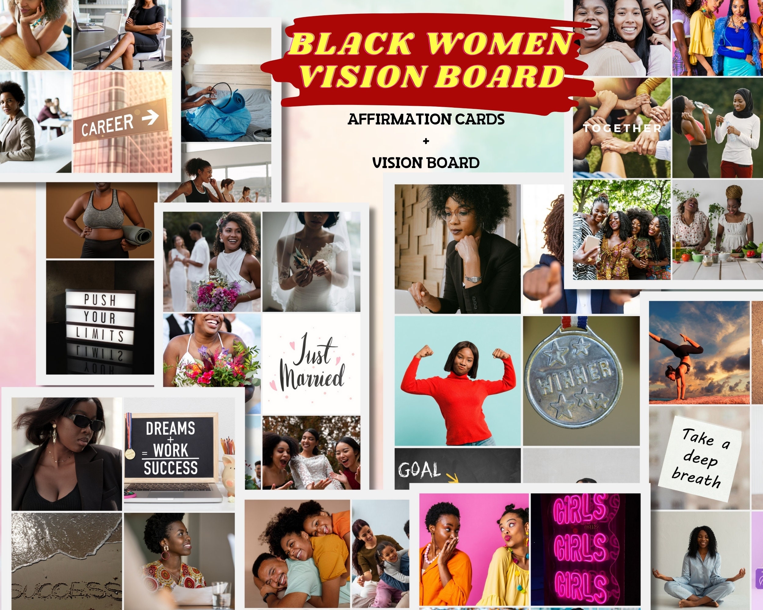Vision Board Printables for Black Women,inspirational Quote Vision ...