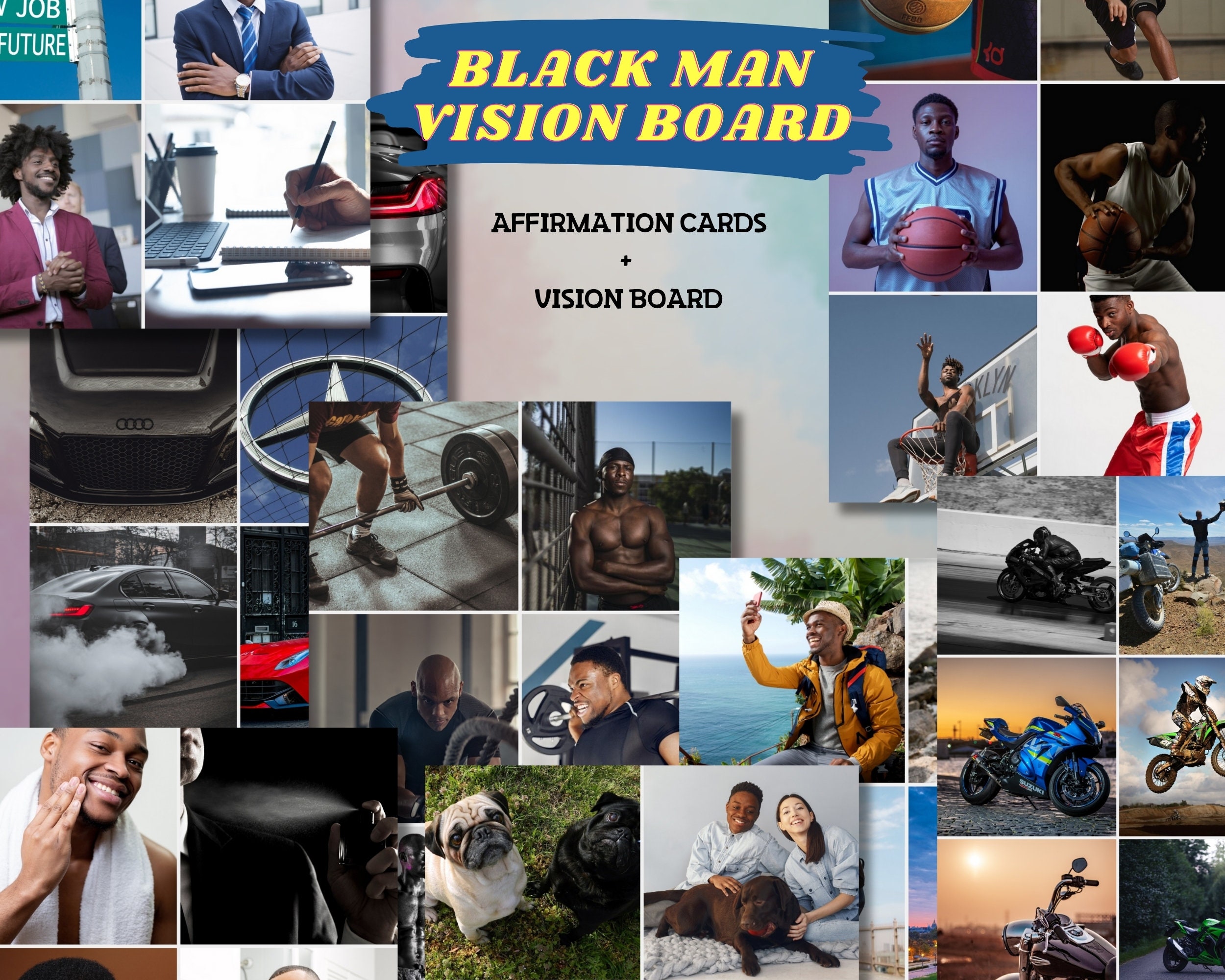Vision Board Printables for Black Man, Printable Vision Board Photos ...