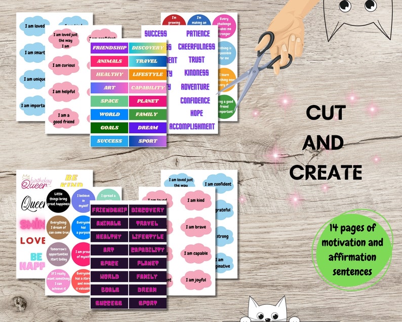 Vision Board for Kids, Vision Board Printables, Words and Affirmation ...