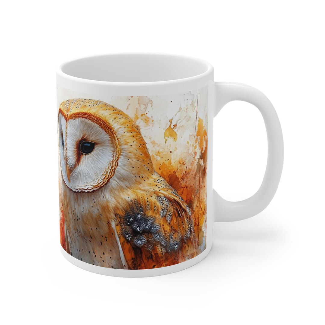 Barn Owl Mug: Rustic Ceramic Coffee Cup for Nature Lovers - Etsy