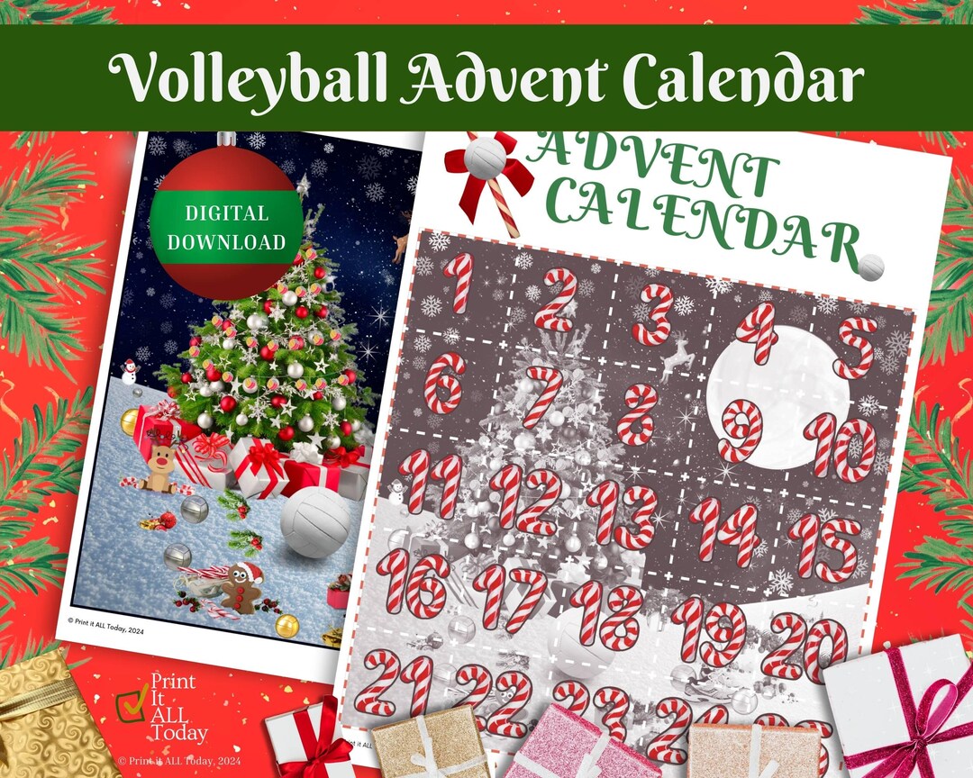 Volleyball Themed Advent Calendar, Christmas Countdown, Kids Holiday ...