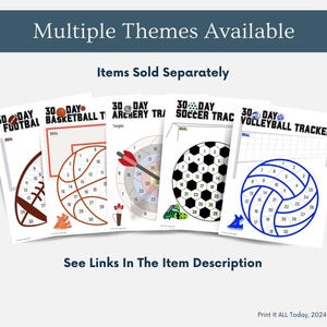 Soccer Themed 30 Day Challenge Tracker Printable | Goal Setting / Habit ...