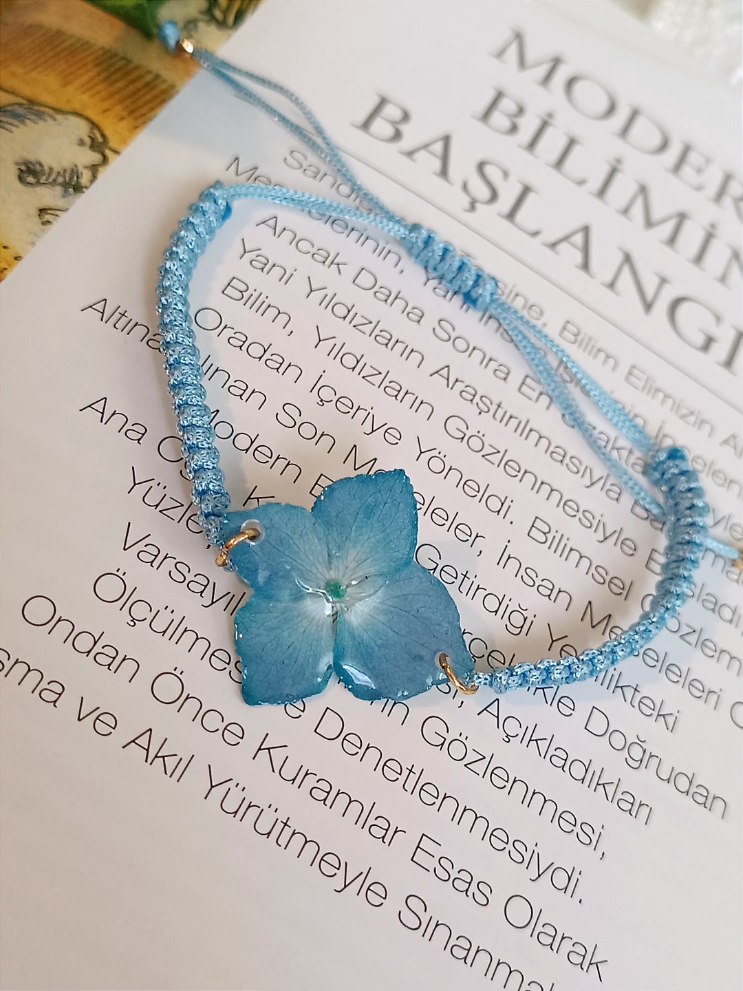 Handcrafted Blue Hydrangea Flower Bracelet - Etsy