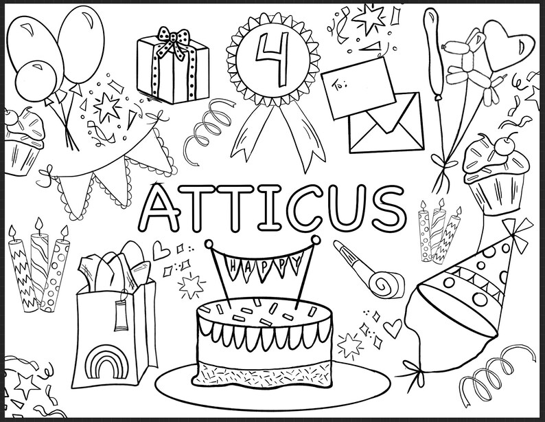 Personalized Coloring Poster Birthday - Etsy