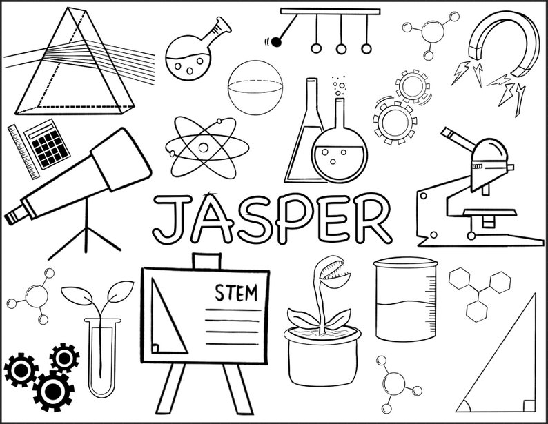 Personalized Coloring Poster - STEM - Etsy