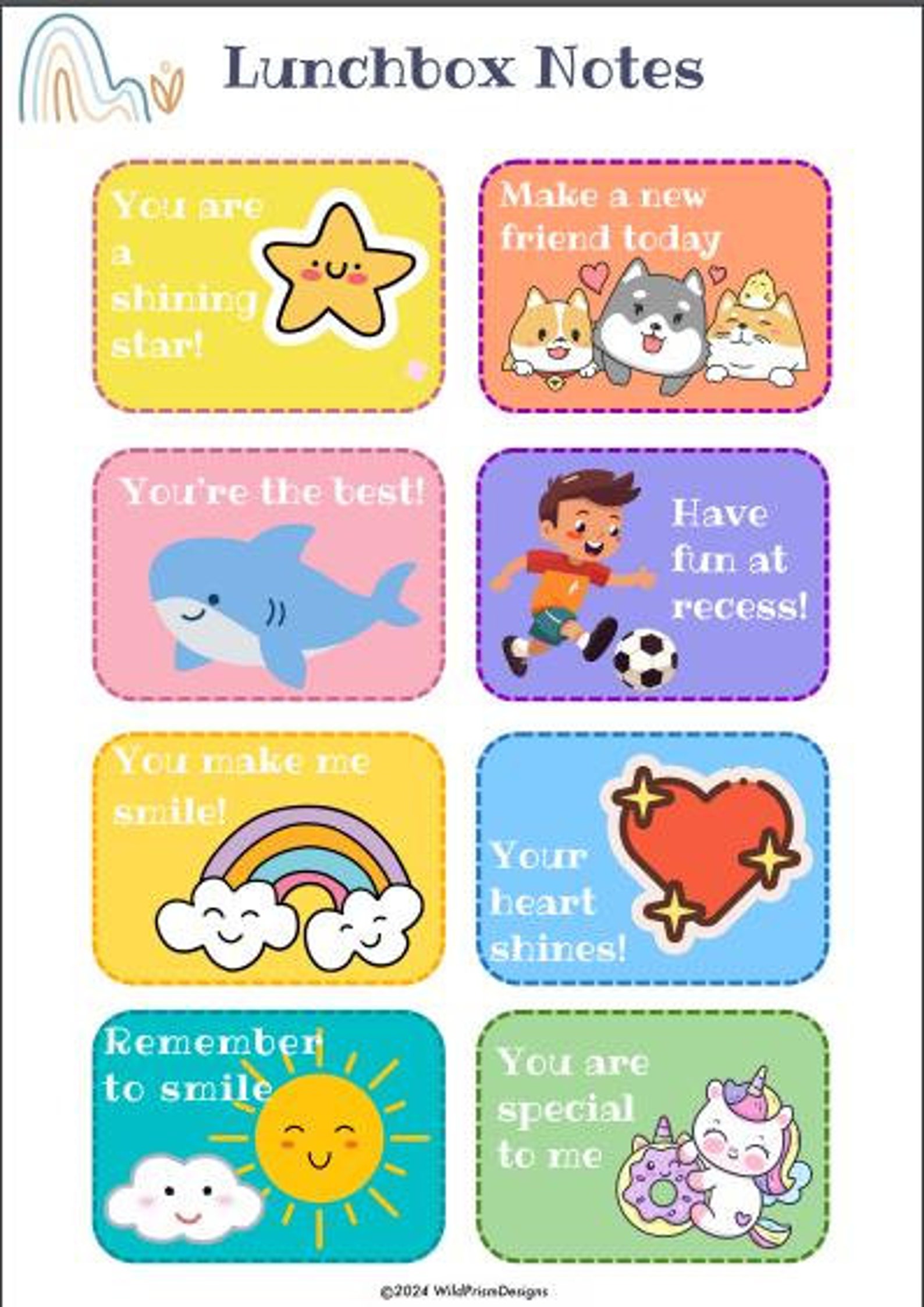 Lunch Box Notes Supportive and Meaningful Notes for Kids, Positive ...