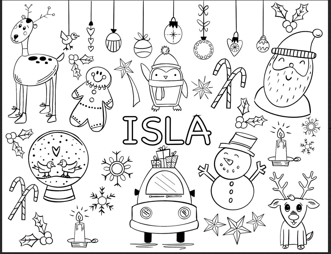 Personalized Coloring Poster - Christmas - Etsy