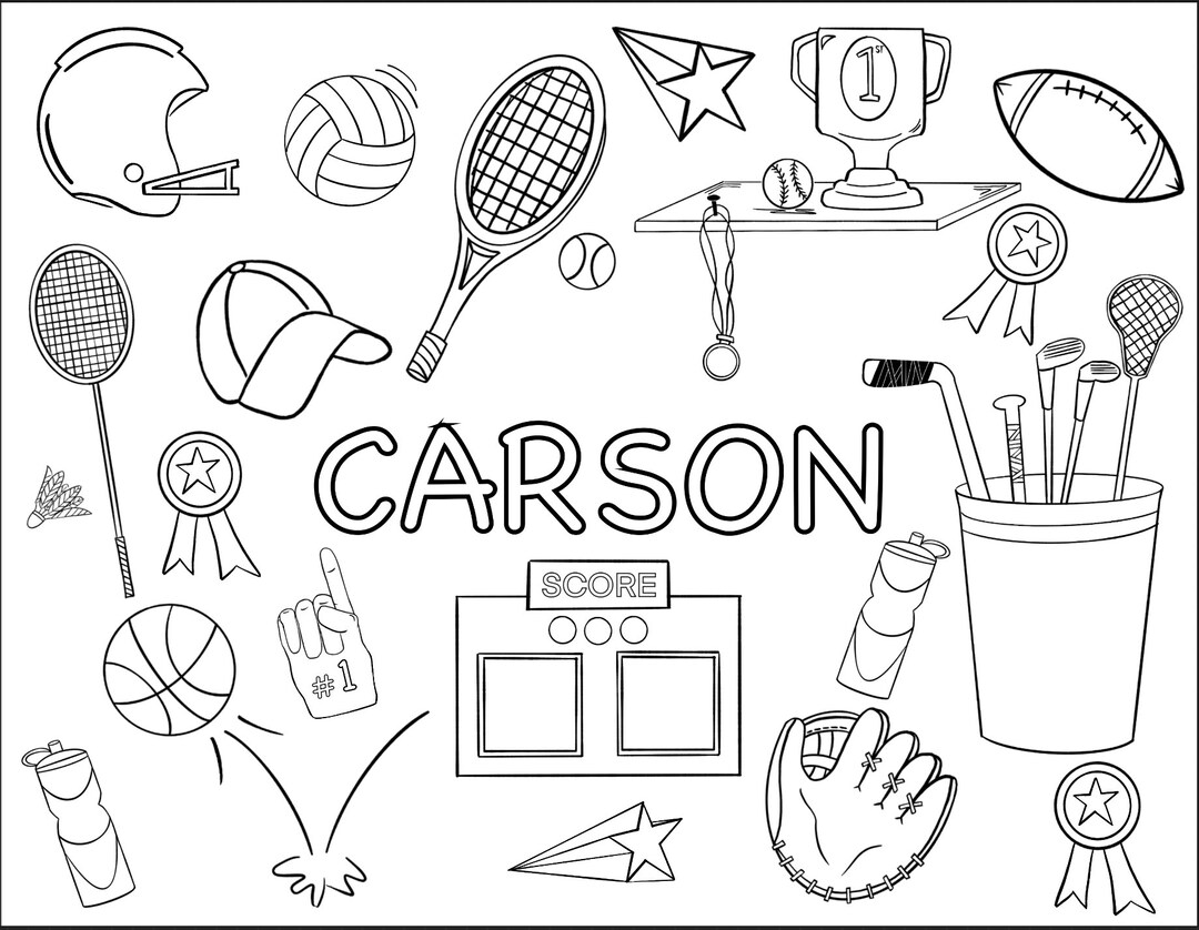 Personalized Coloring Poster - Sports - Etsy