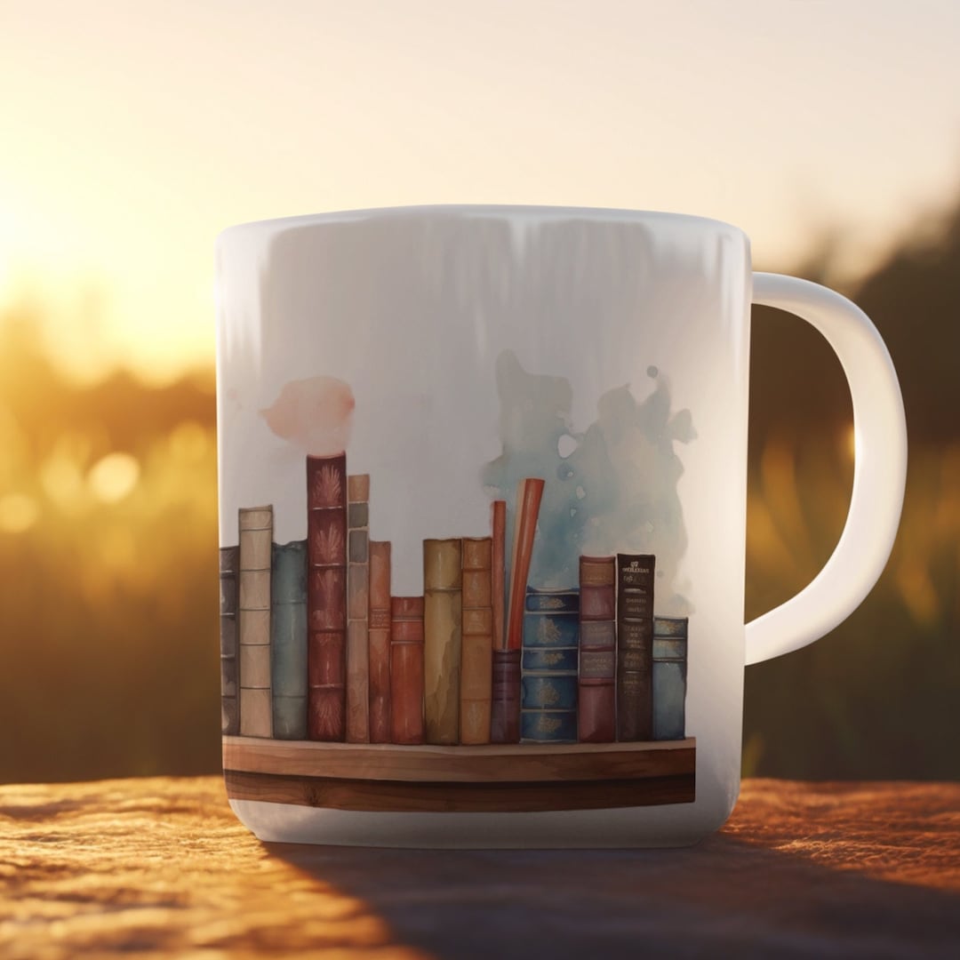 Jumbo Watercolor Mug for Book Lovers, 20 Oz, Premium Mug, Coffee Mug ...