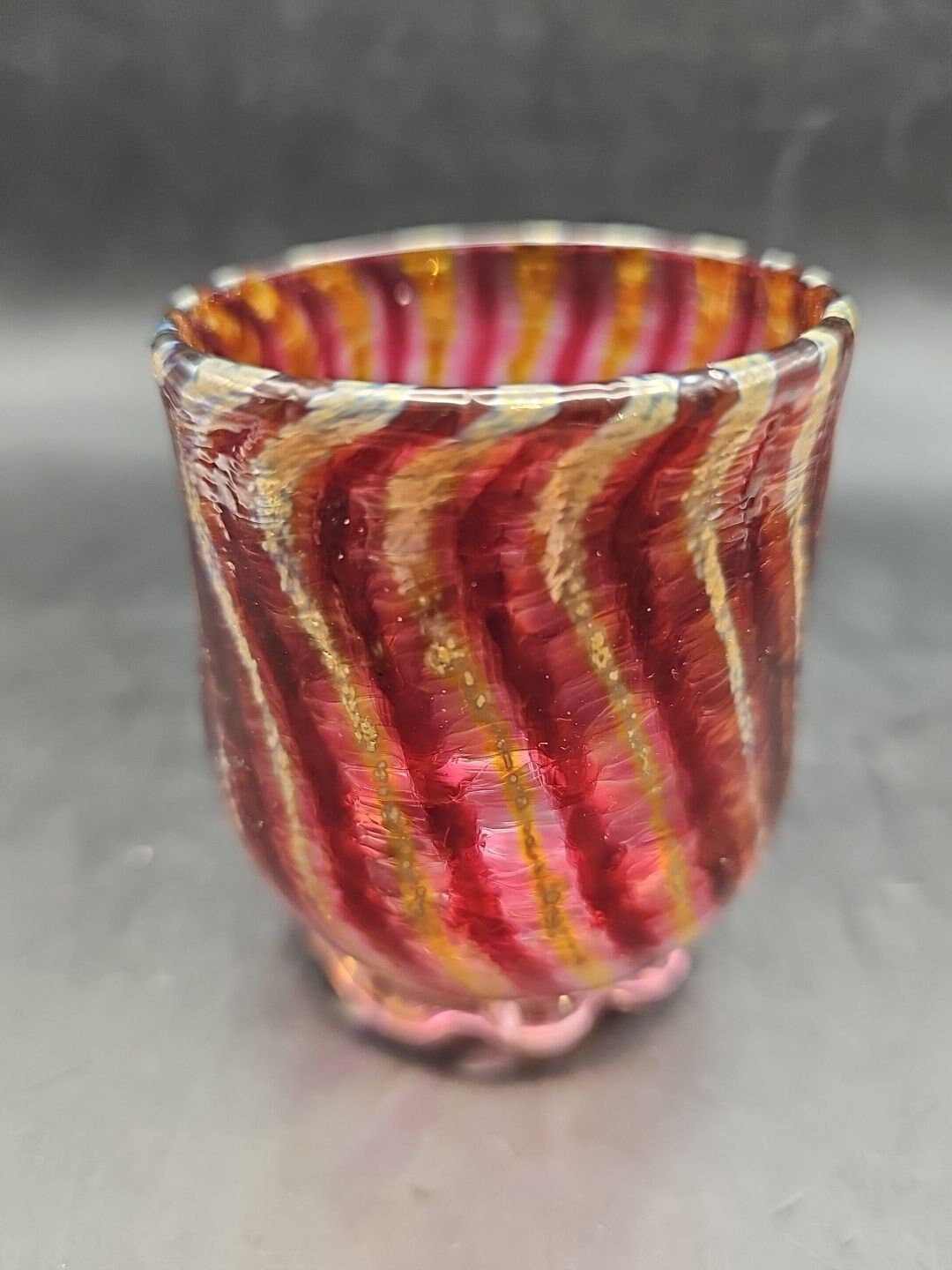 Atlantic Art Glass. Signed and Dated by Ken Perrin, 2013. Votive Holder ...