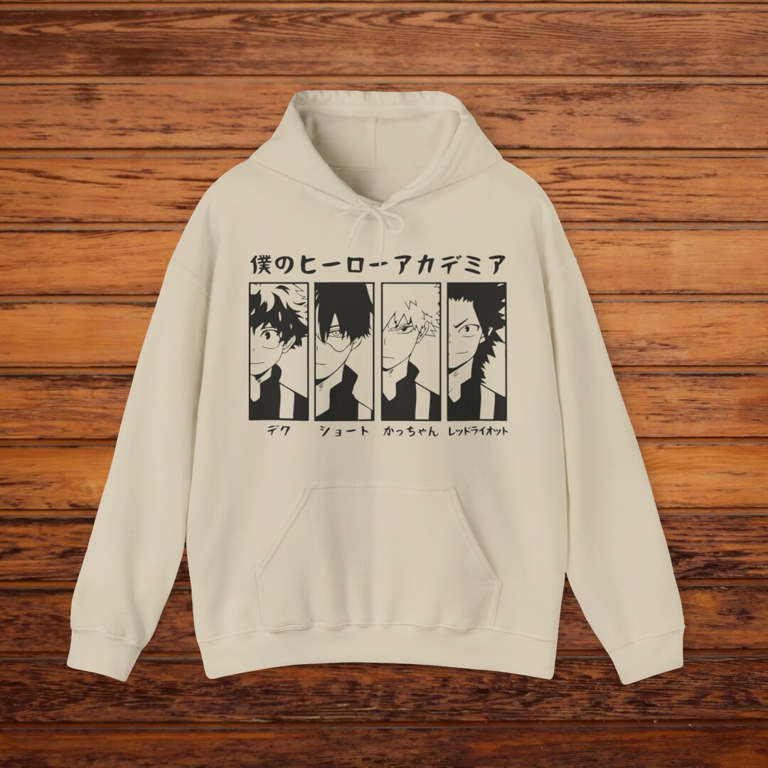 MHA Main Characters Hoodie Anime-inspired Japanese Streetwear, Casual ...