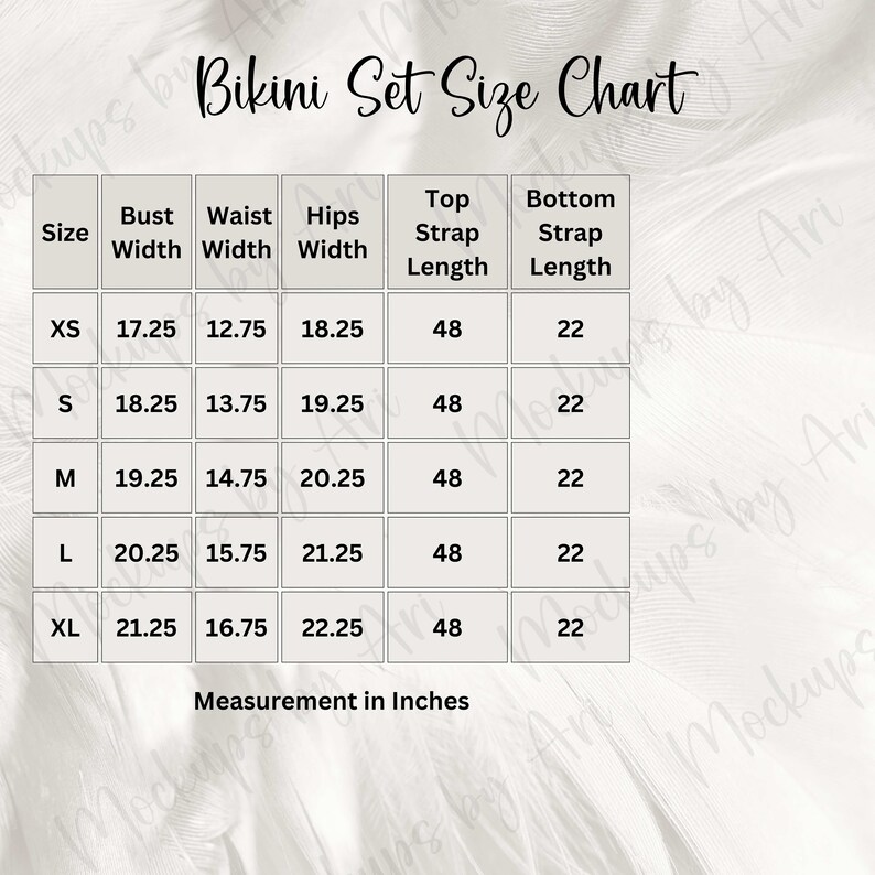 Strappy Bikini Set Size Chart Aop Strappy Bikini Set Size Chart