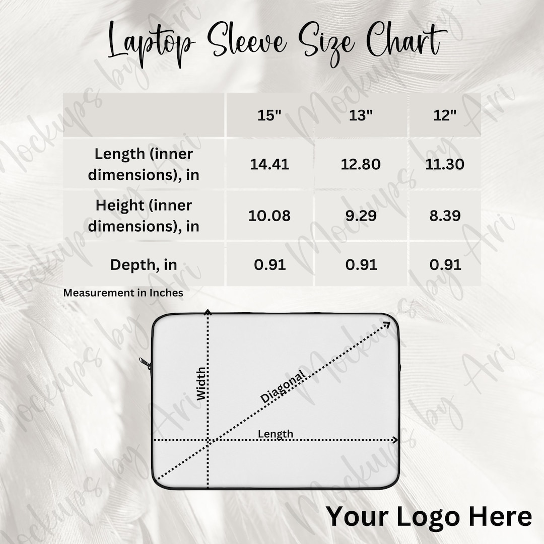Laptop Sleeve Set Size Chart, Imagine Your Photos Size Chart, SPOKE ...