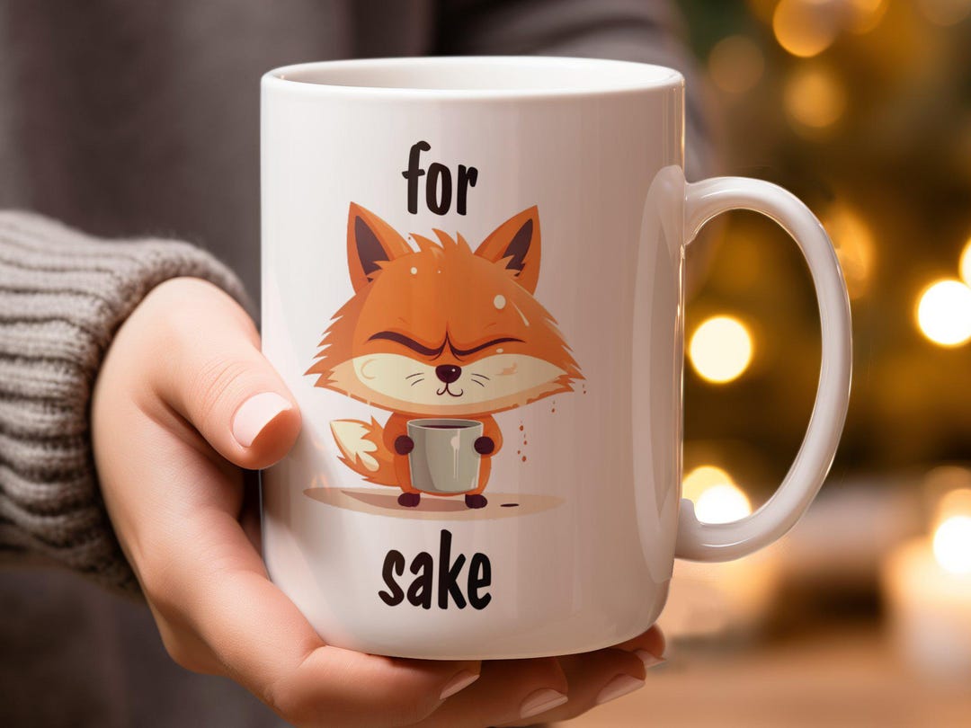 Cute Fox Coffee Mug, Funny Animal Art, Gift for Animal Lovers - Etsy
