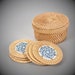 6-piece Ceramic Coasters Set in Rattan Box 13x6cm / 5.11x2.36in Perfect ...