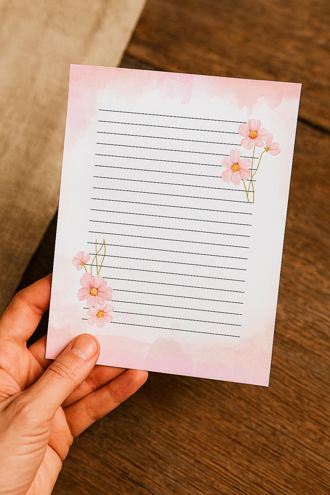 Printable Wildflower Writing Paper Floral Stationery Set Digital Paper ...