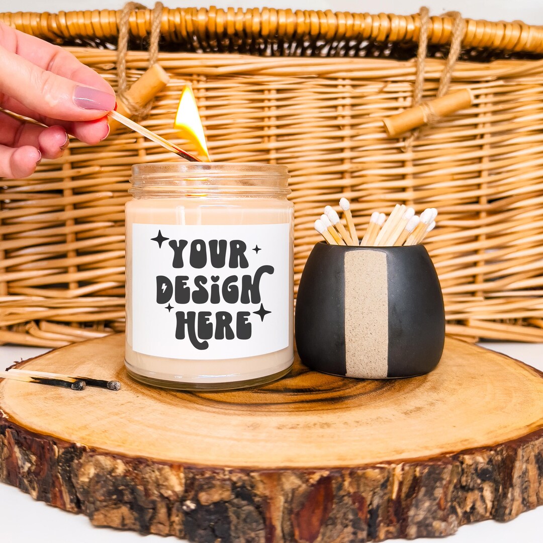 Printify Candle 9 Oz Mockup, Clean Candle Mockup, White Candle Mockup ...