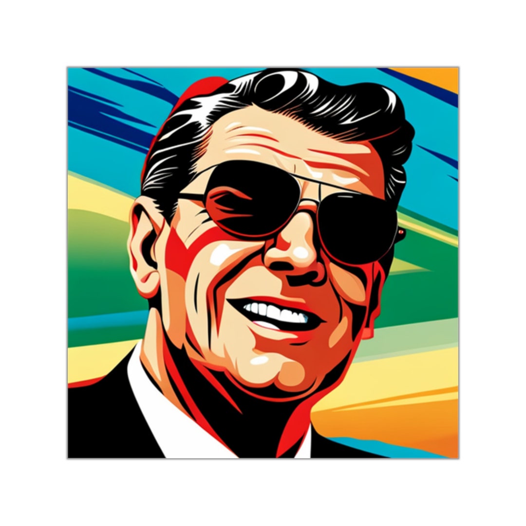 Presidential Cool Factor Reagan Pop Art Decal - Etsy