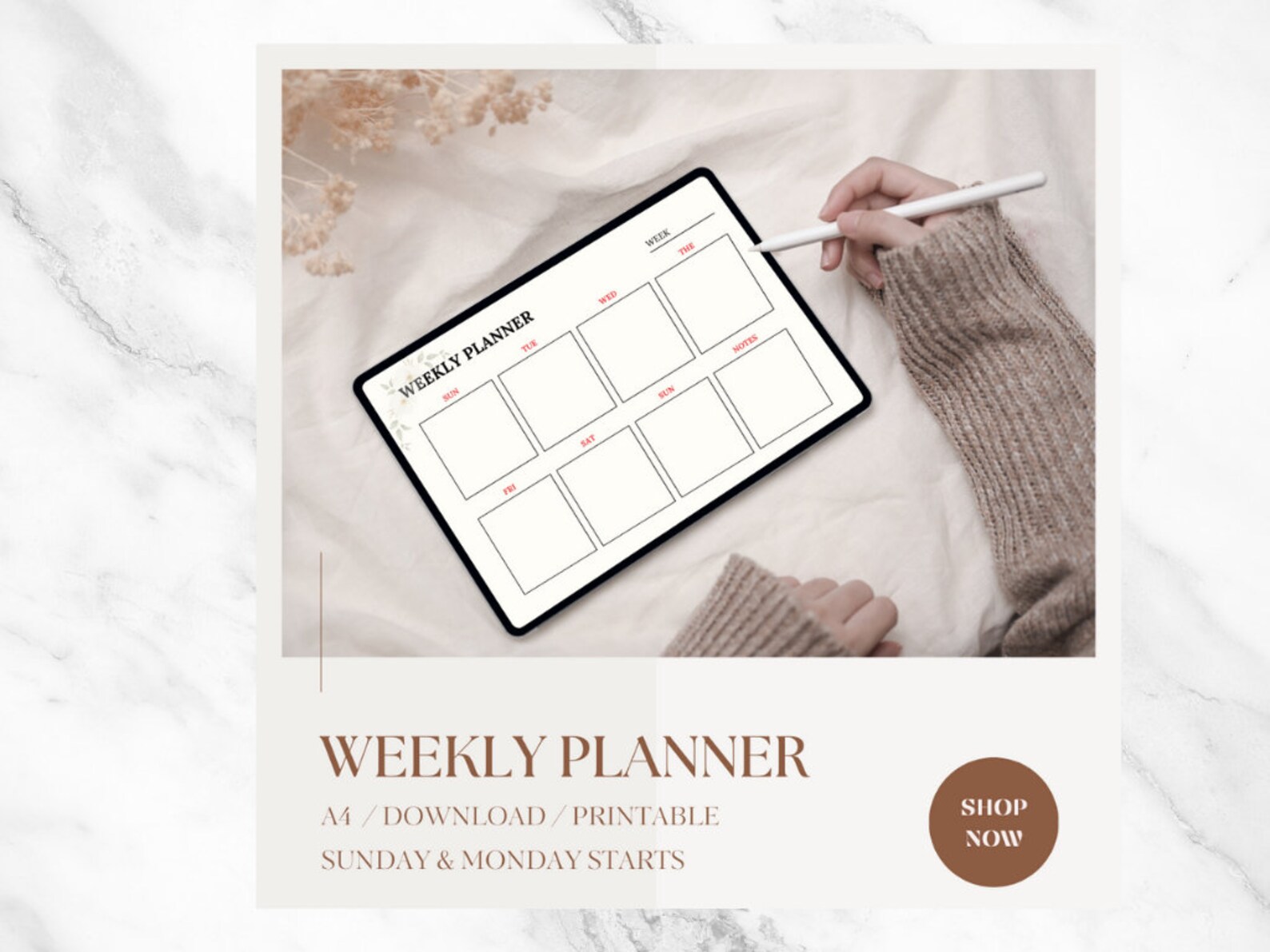 Weekly Planner Horizontal & Vertical, Weekly Planner Printable Template ...