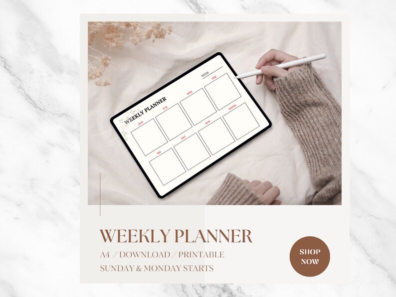 Weekly Planner Horizontal & Vertical, Weekly Planner Printable Template ...