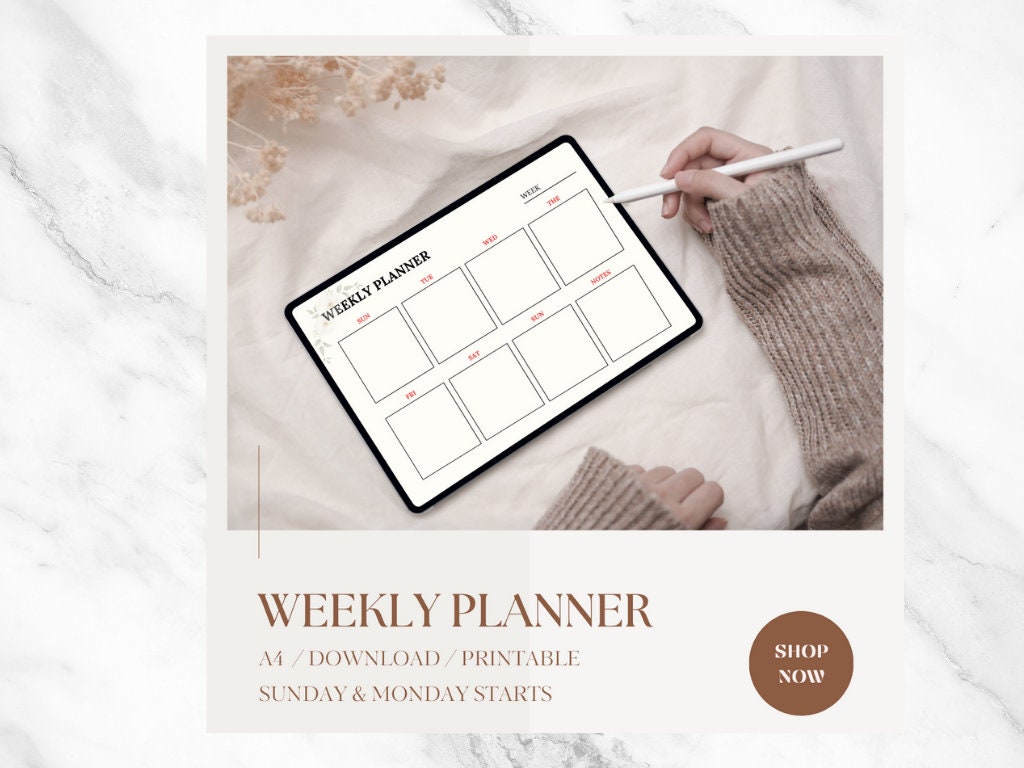 Weekly Planner Horizontal & Vertical, Weekly Planner Printable Template ...
