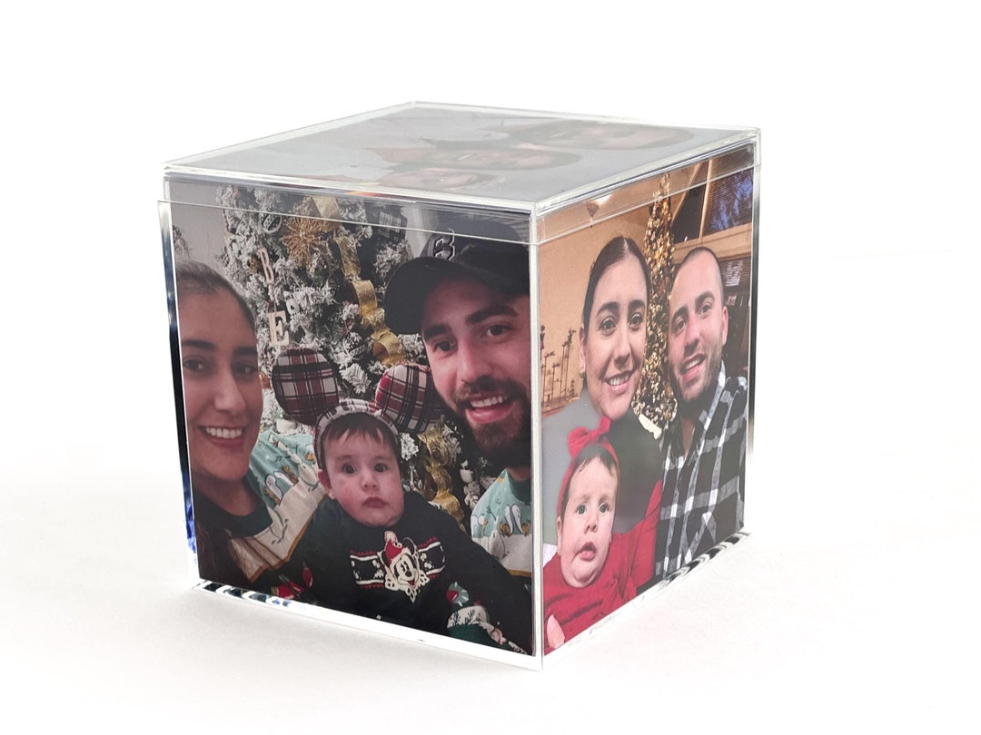 Photo Gift for Christmas Personalized Acrylic Cube With Photo Frame ...