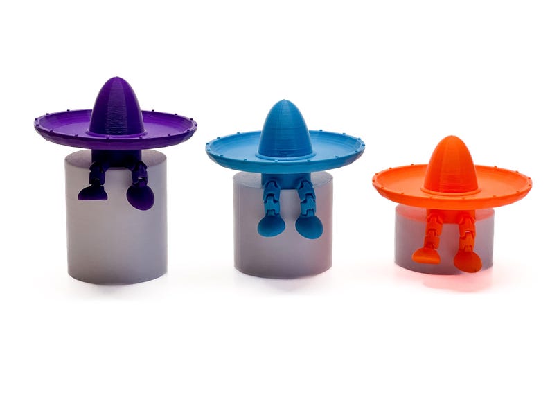 Fiesta Party Favor Articulated Sombrero Buddy Cute Mini 3D Printed ...
