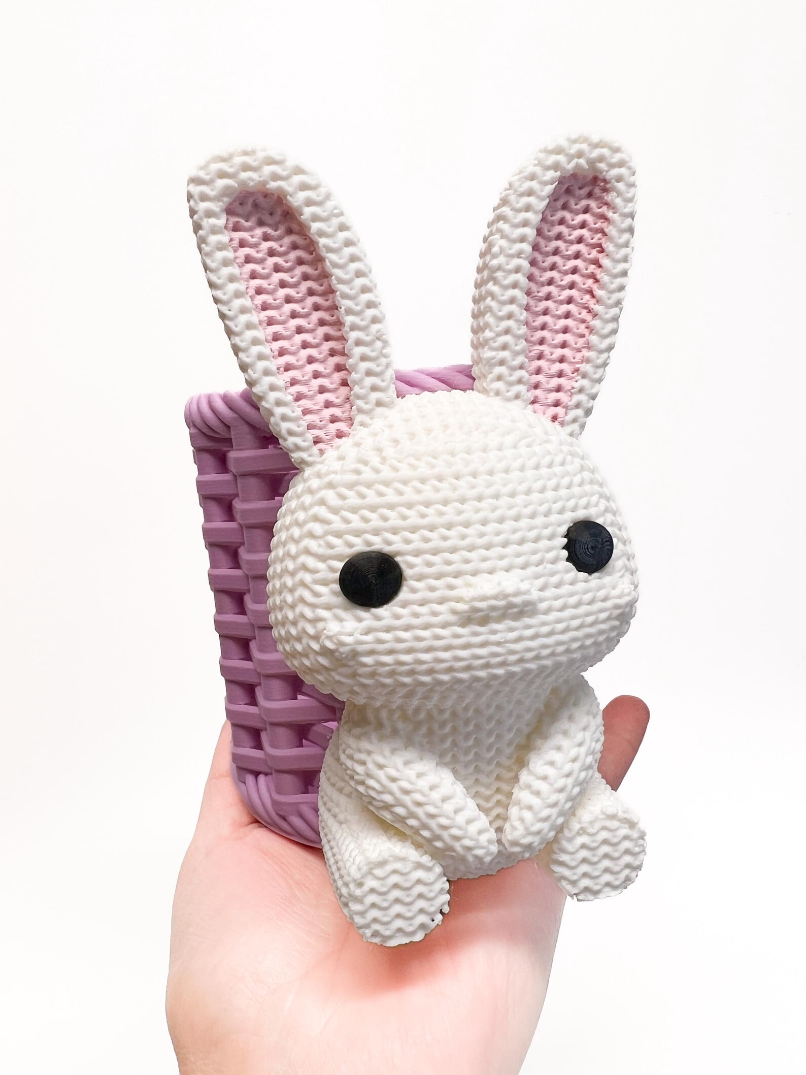Kawaii Bunny Pen Holder Knitted Rabbit Desk Organizer Cute Aesthetic ...
