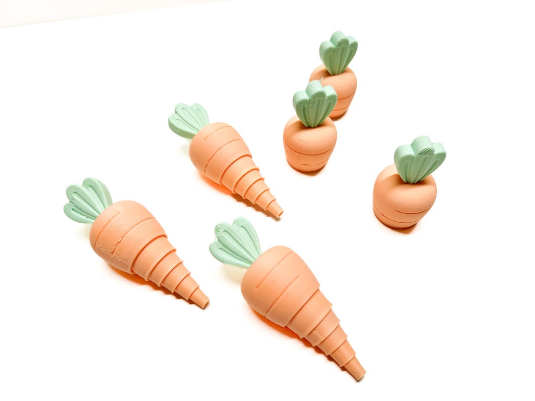 Carrot Fidget for Desk Decor Carrot Fidget Toy 3D Printed Stress Relief ...