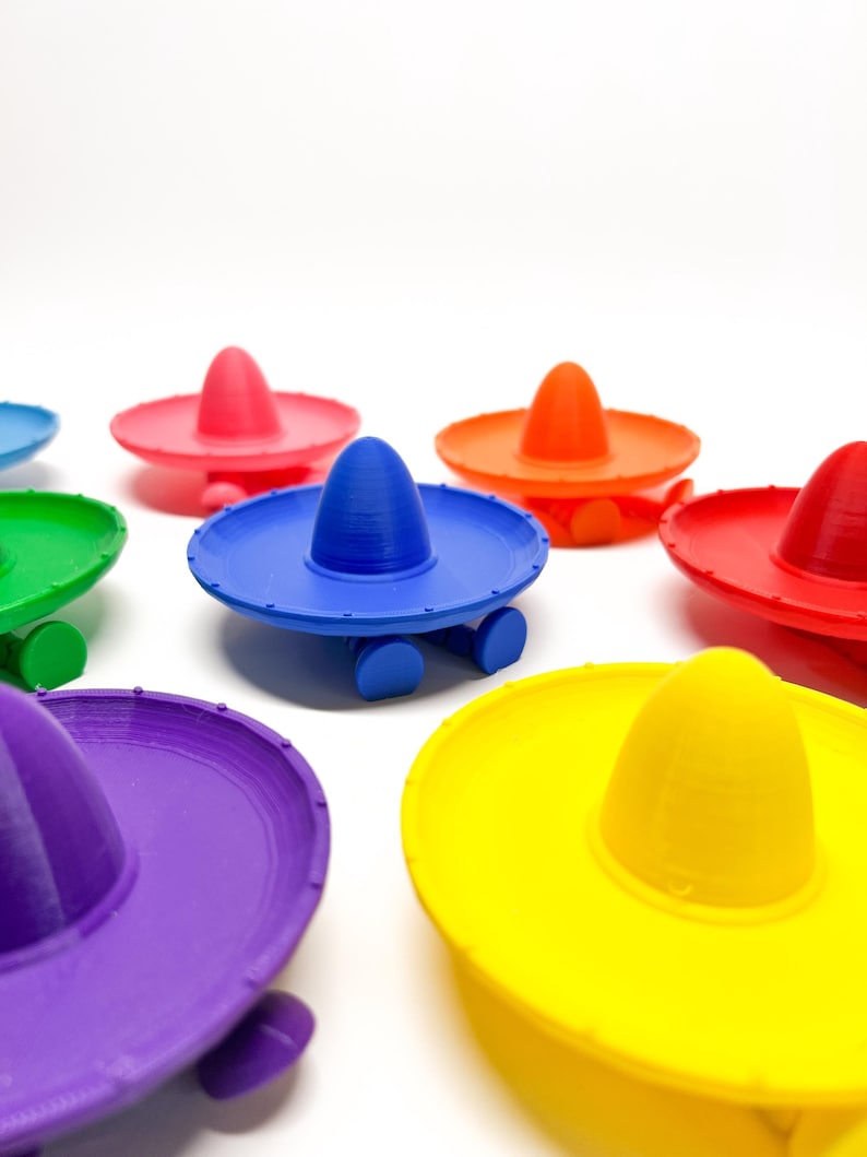 Fiesta Party Favor Articulated Sombrero Buddy Cute Mini 3D Printed ...
